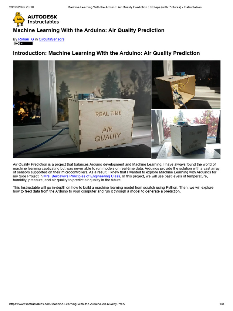 Machine Learning With The Arduino - Air Quality Prediction - 8 Steps (With Pictures ...
