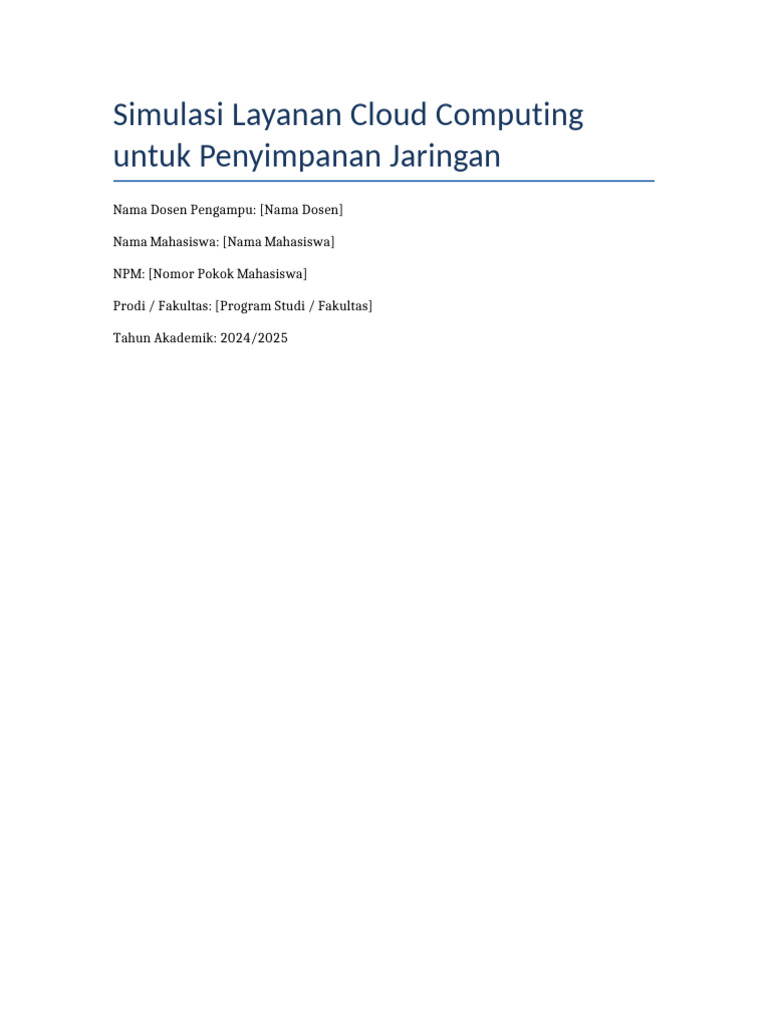 Laporan Simulasi Cloud Storage | PDF