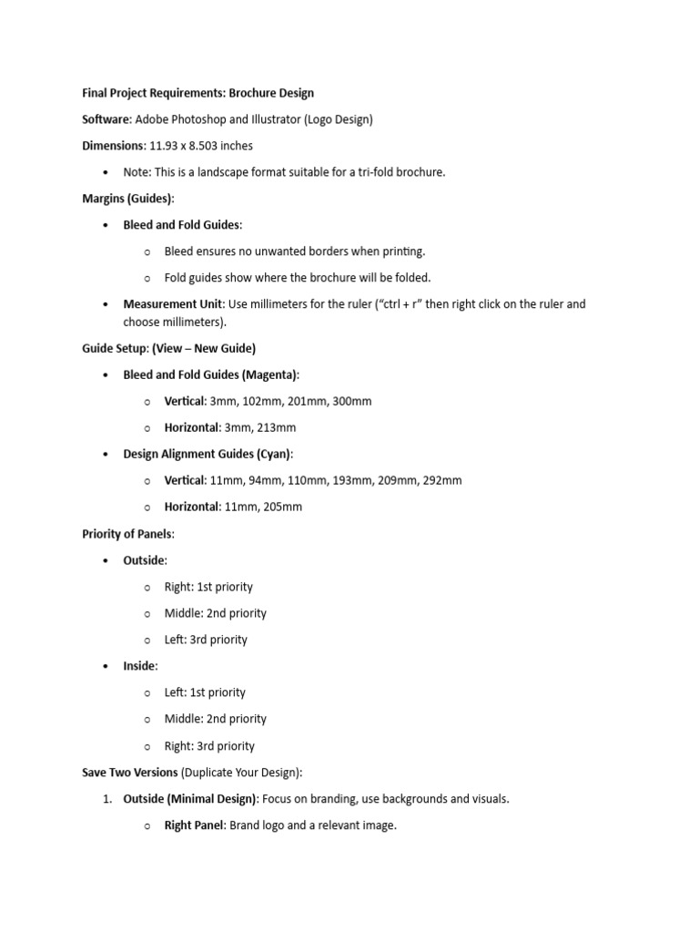 Brochure - Final Project Requirements | PDF