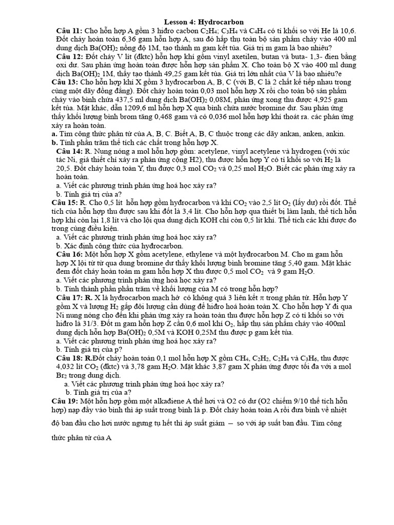 Lesson 4. Hydrocarbon | PDF