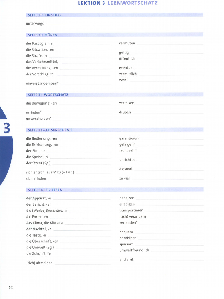 Wortschatz B1 Lektion 3 | PDF