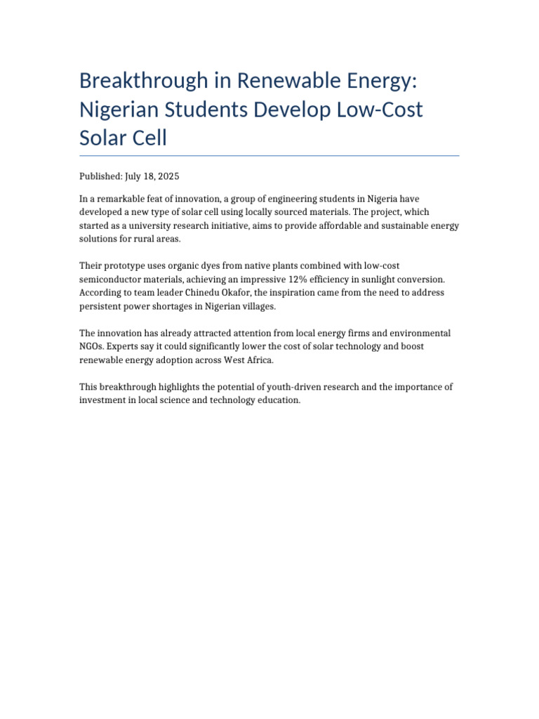 Science News Article 1 | PDF