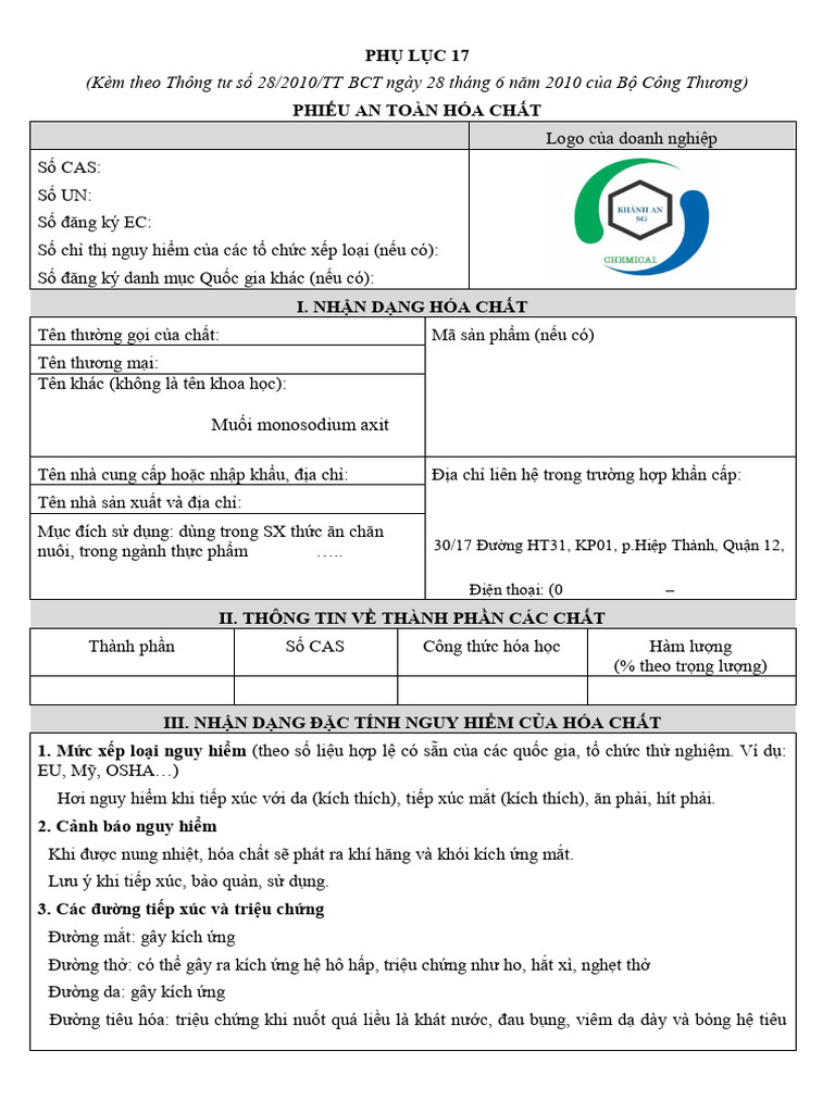 Msds of Nahco3 - Bicar | PDF