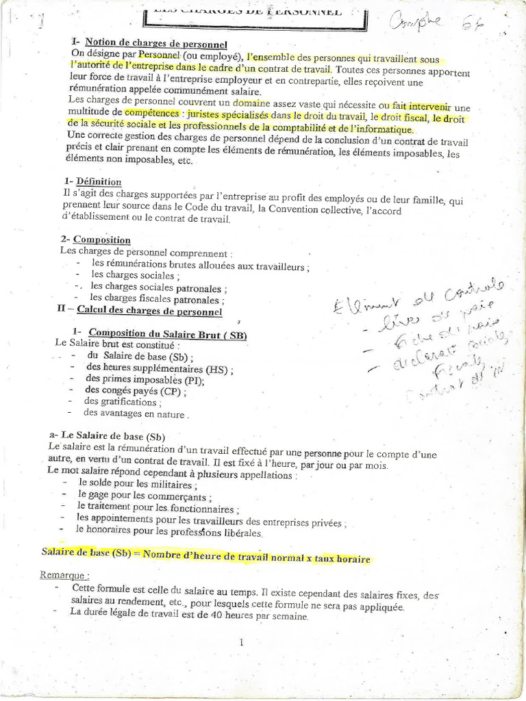 Charges Du Personnel (Calcul Et Explication) | PDF