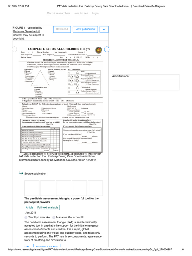 PAT Data Collection Tool. Prehosp Emerg Care | PDF