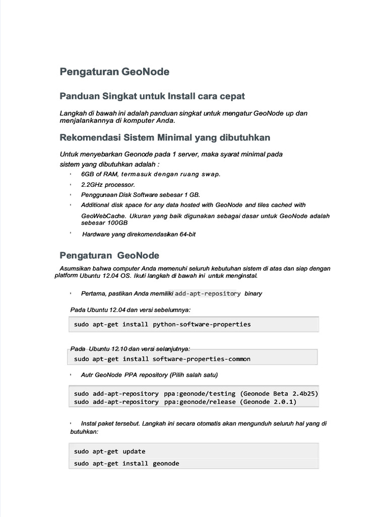 PDF Geonode Installation Indonesia Compress | PDF
