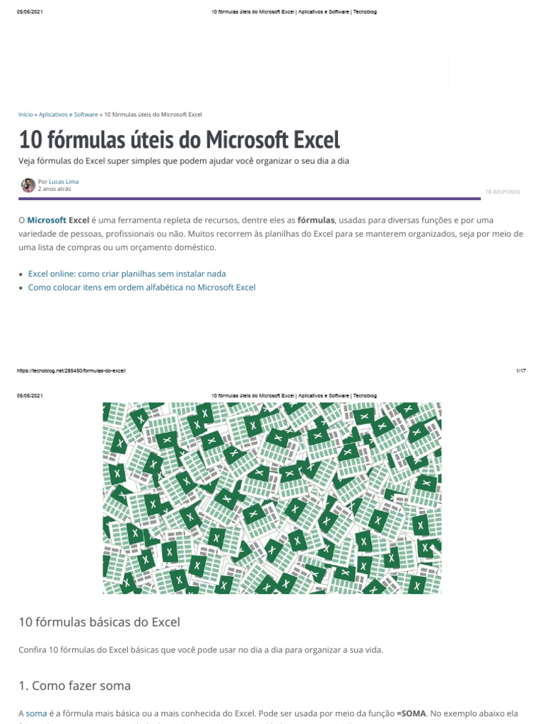 10 Fórmulas Úteis Do Microsoft Excel - Aplicativos e Software ...