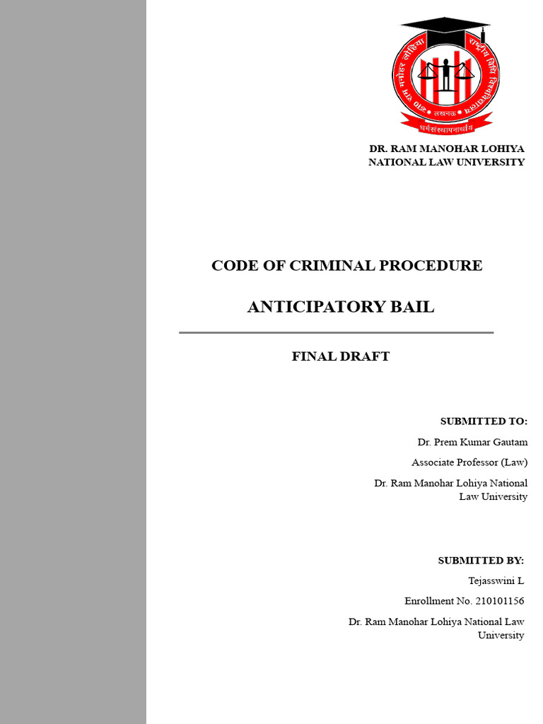 CRPC Final Draft | PDF | Bail | Arrest