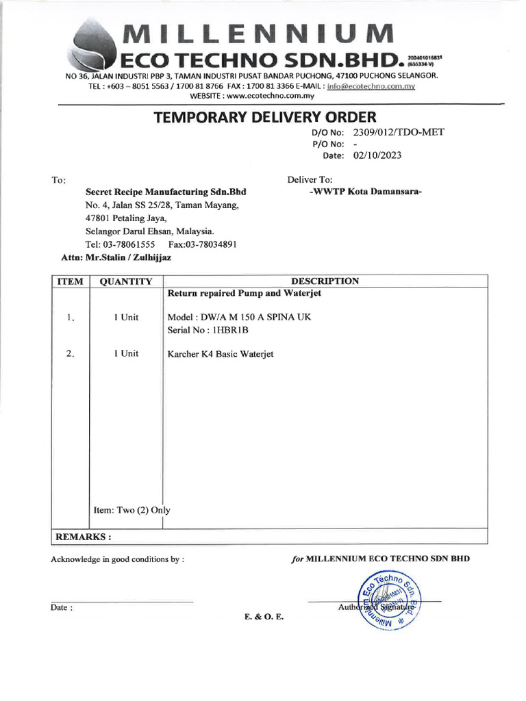 Tdo 2308-012 SRKD | PDF