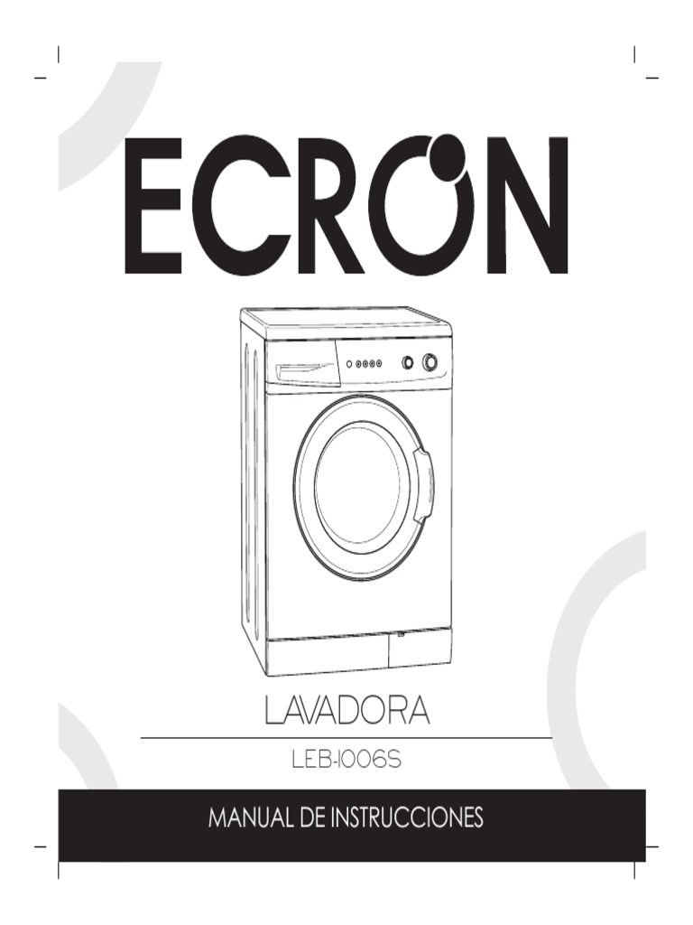 Manual de Lavadora Ecron LEB-1006S | PDF | Lavadora | Detergente