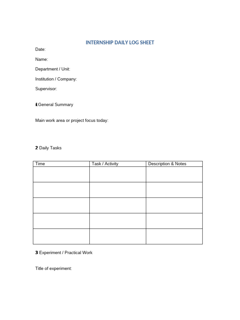 Internship Log Sheet and Lab Report | PDF