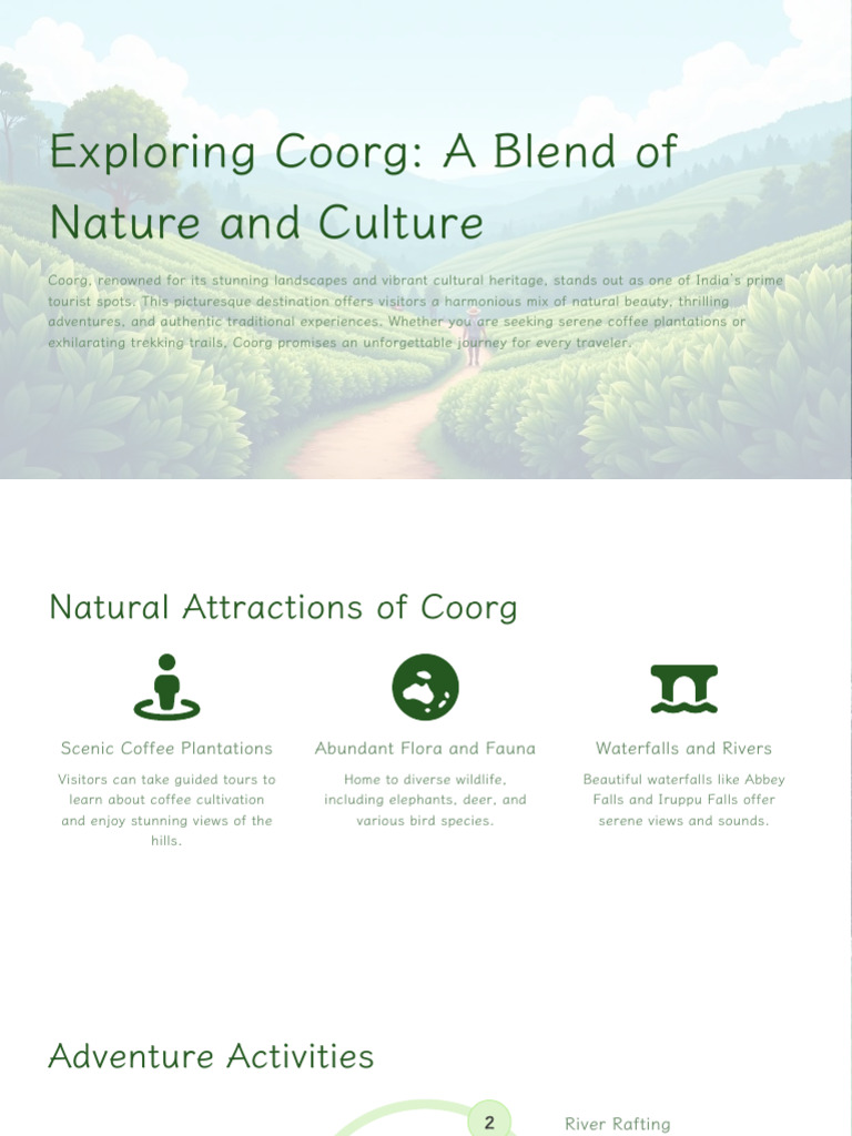 Exploring Coorg - A Blend of N | PDF