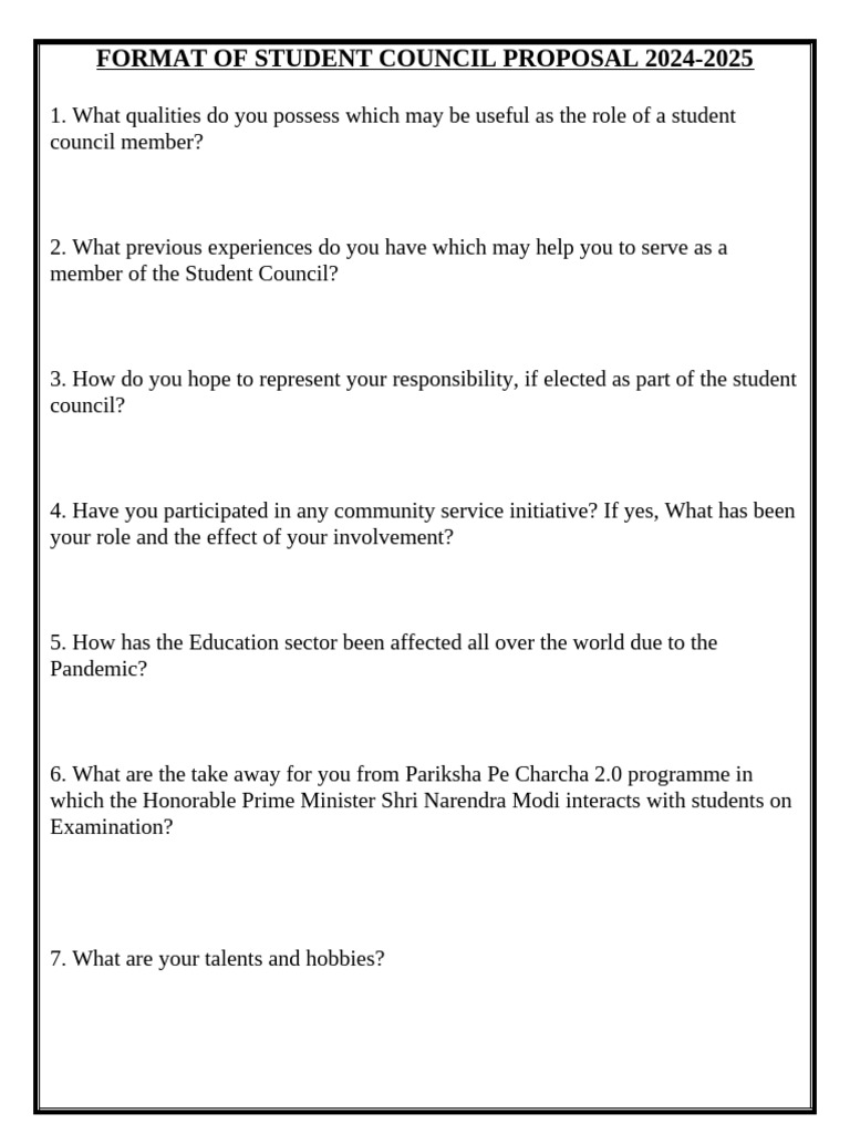 Format of Student Council Proposal | PDF