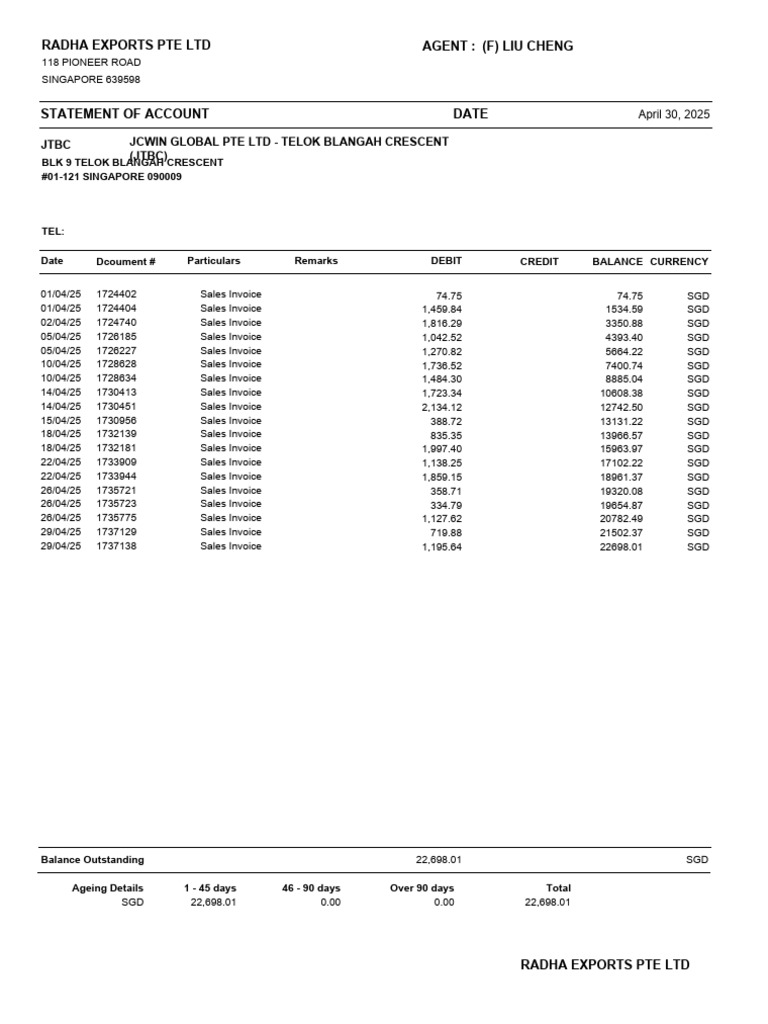 2 Soa 30 Apr 2025 JTBC, PJTB | PDF | Currency | International Economic Organizations