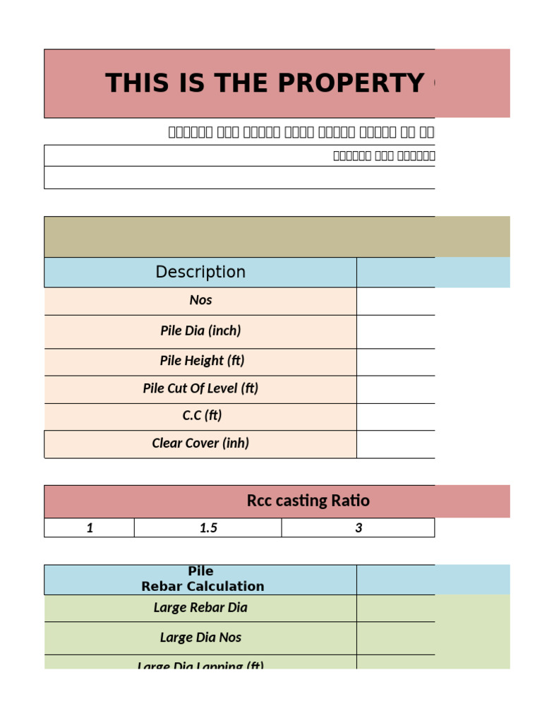 Pile Excel Sheet (OK) | PDF
