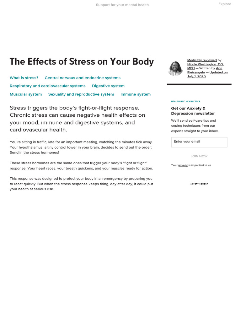Impact of Chronic Stress on Health | PDF | Stress (Biology) | Fight Or ...