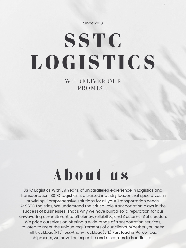 SSTC Logistics Catalog-1 | PDF | Cargo | Logistics