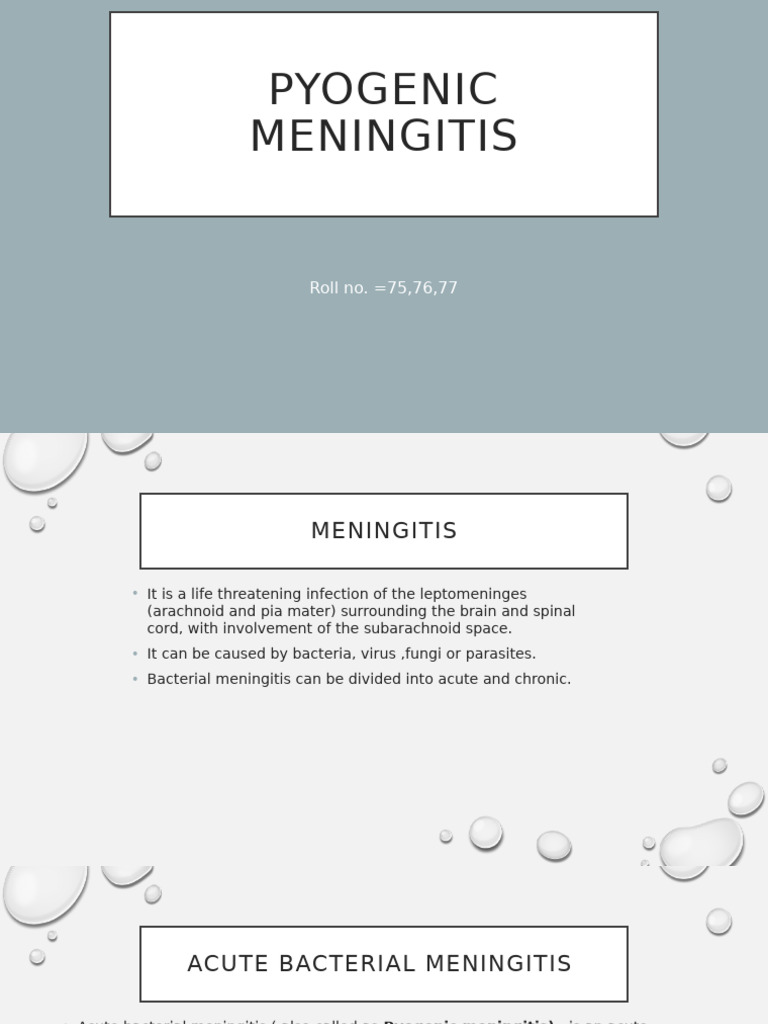Acute Bacterial Meningitis Presentation | PDF | Meningitis ...