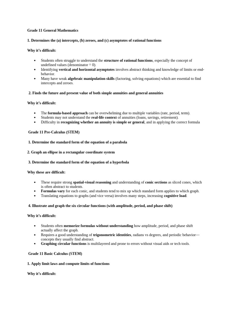 Grade 11 General Mathematics | PDF | Function (Mathematics) | Equations