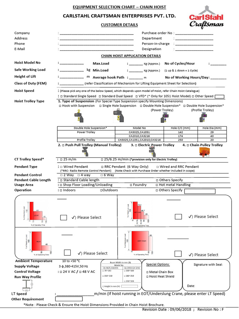 Chain Hoist Selection Guide | PDF | Alternating Current | Electric Power
