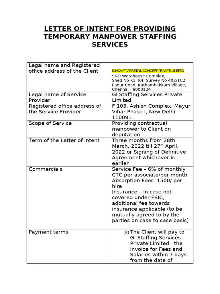 Temporary Staffing Services Agreement | PDF | Legal Liability ...