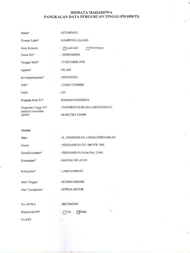 Biodata | PDF