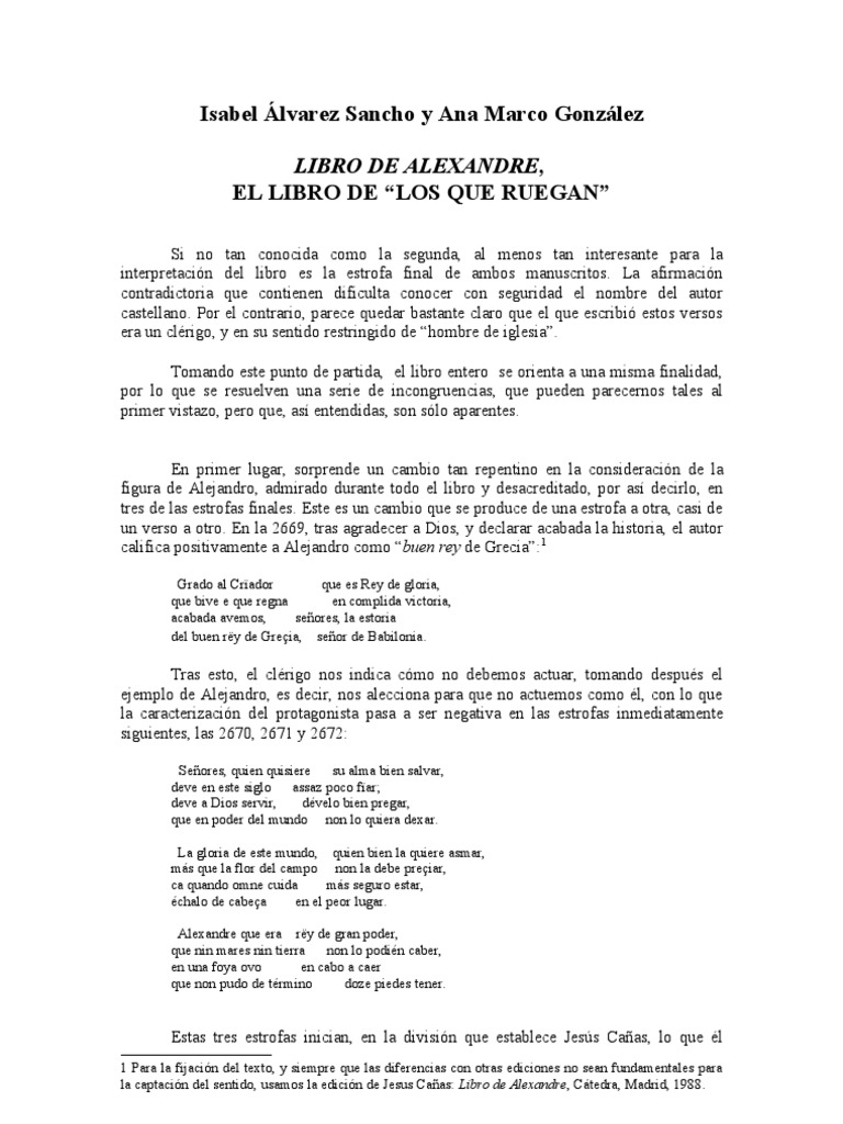 Análisis del Libro de Alexandre | PDF | Alejandro el Grande | Pecado