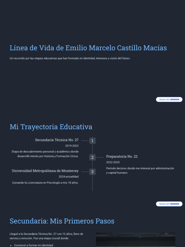 Linea de Vida de Emilio Marcelo Castillo Macias | PDF | Educación ...