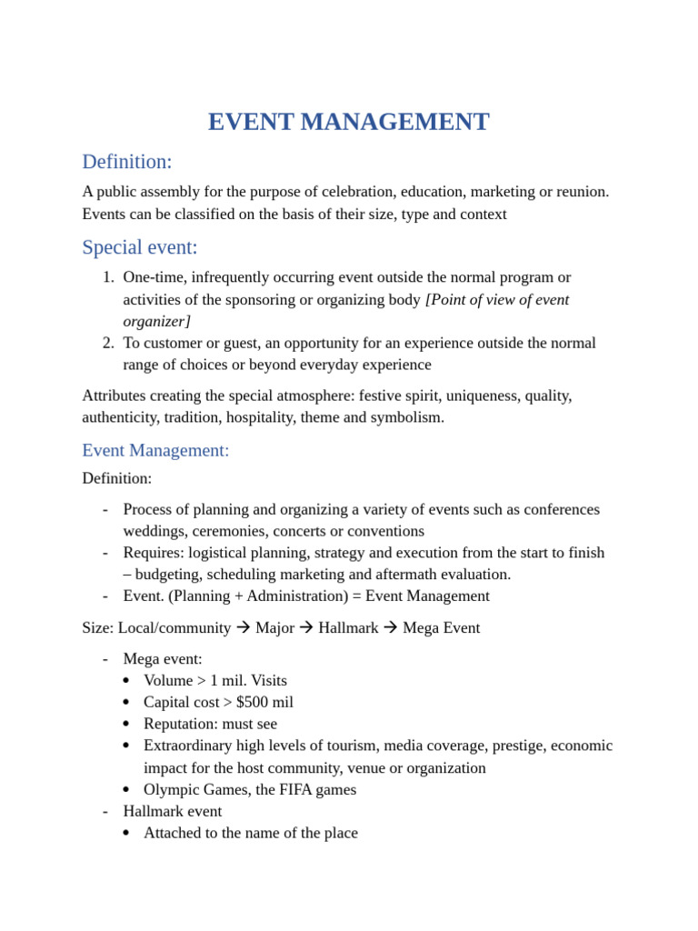 Event Management | PDF