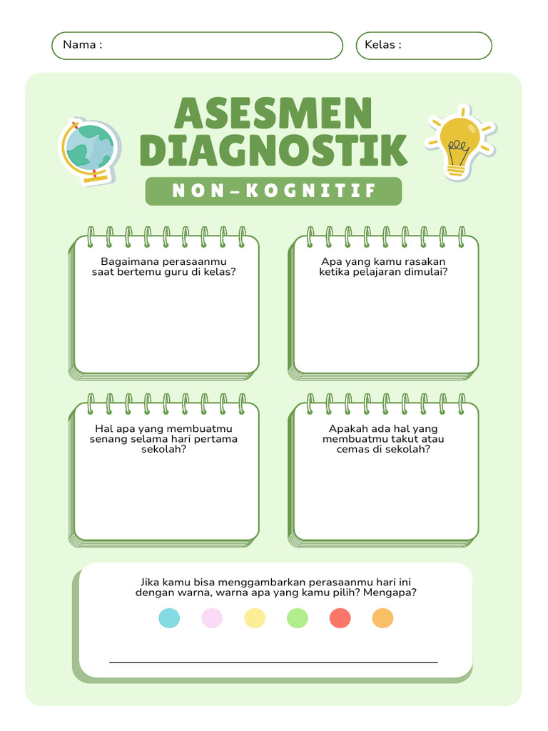 Asesmen Diagnostik Non Kognitif Lembar Kerja Biru Ilustratif2 | PDF