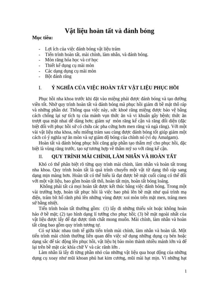 Vật Liệu Hoan Tat, Đanh Bong | PDF