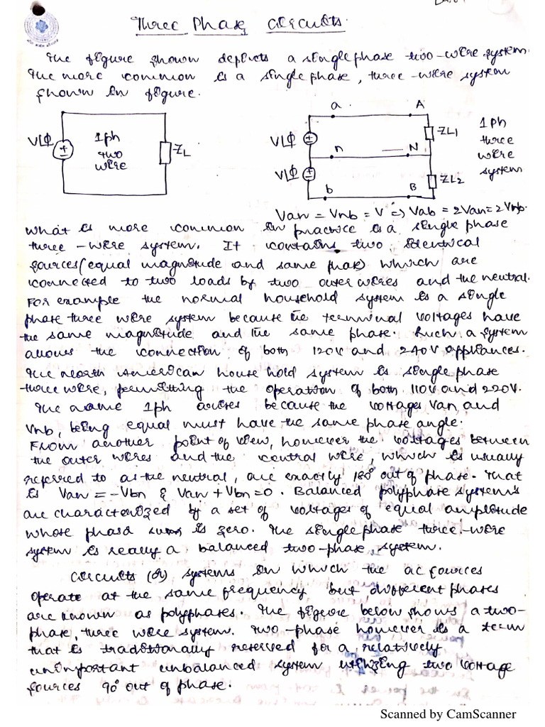 3 Phase Circuits NOTES | PDF