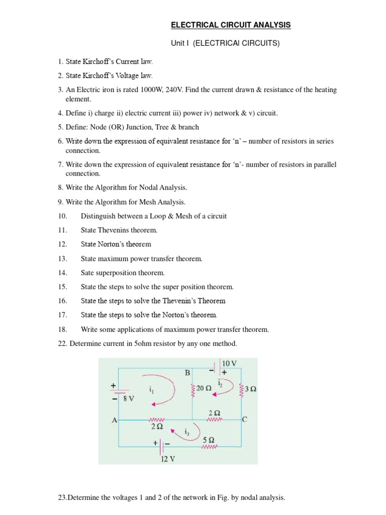 Electrical Circuit Analysis Fundamentals | PDF | Electrical Network ...