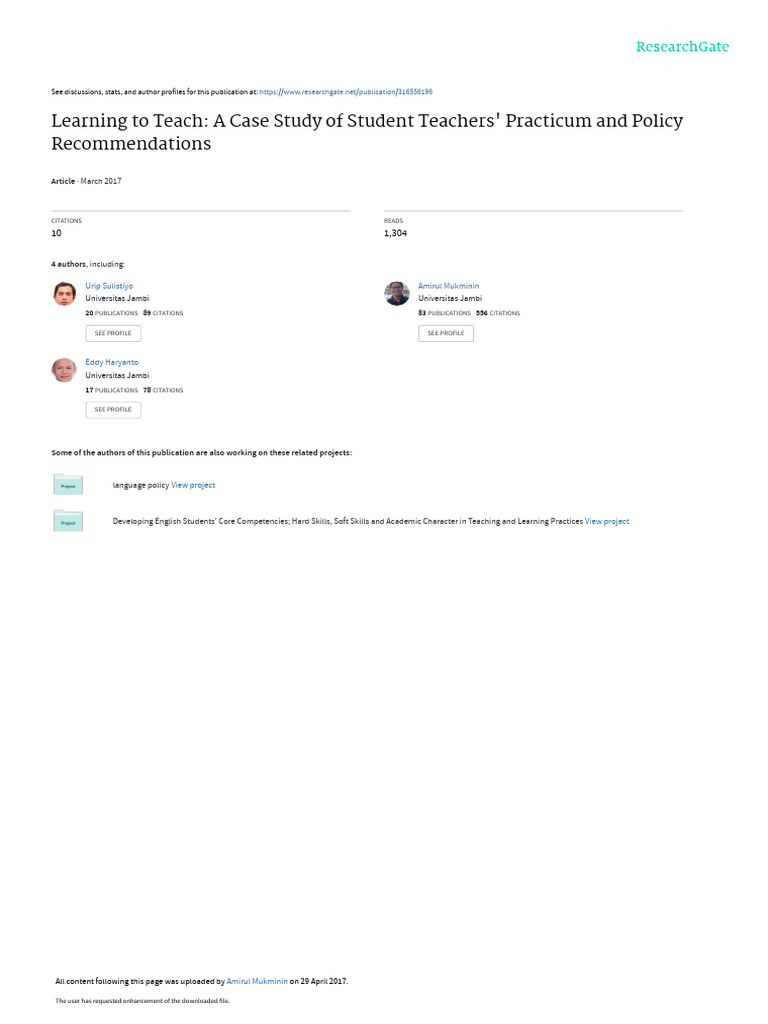 Learning ToTeach-A Case Study of Student Teachers-Practic | PDF ...