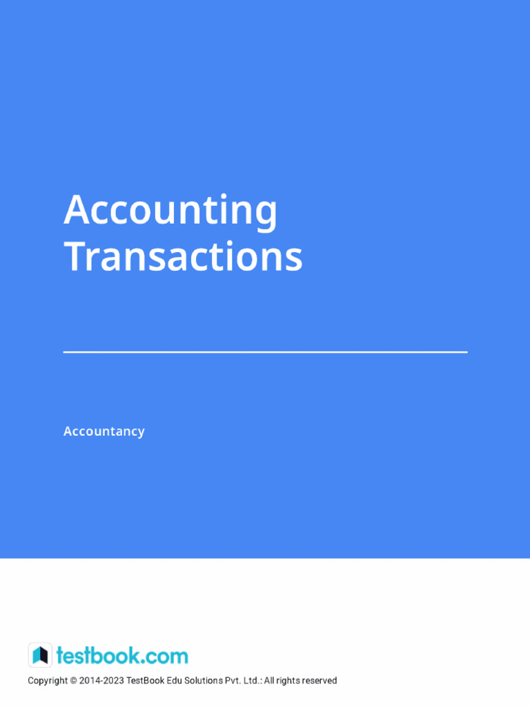 Accounting Transactions | PDF | Debits And Credits | Money
