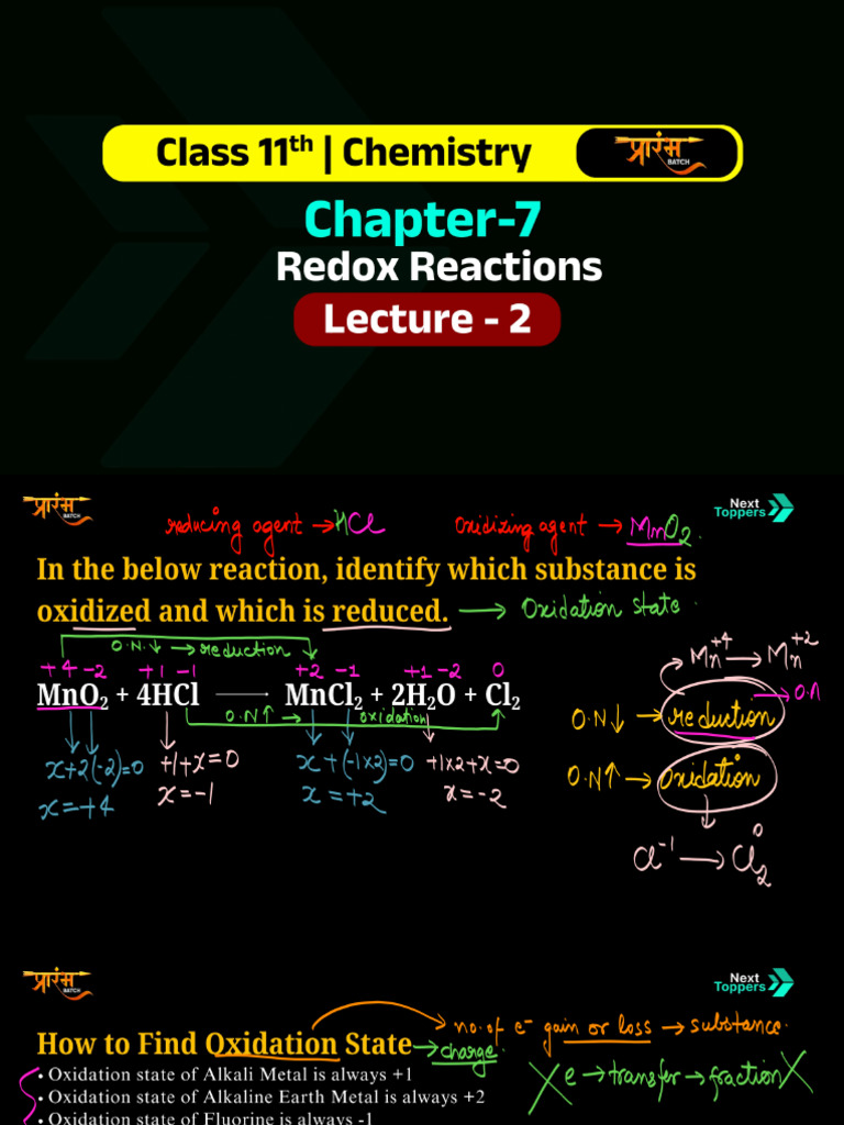 Redox Reactions L2 | PDF