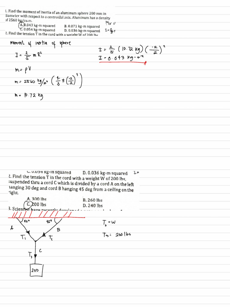 Set 1B Eng Sci 1 | PDF