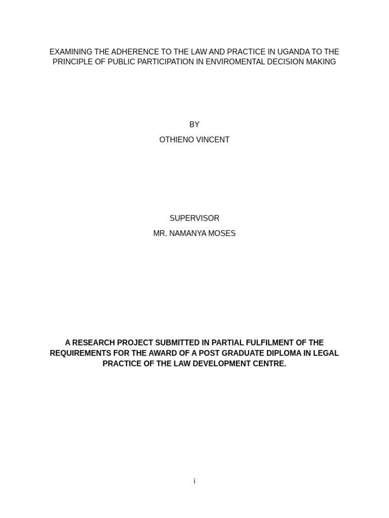 Othieno Vincent - Research | PDF | Human Rights | Wetland
