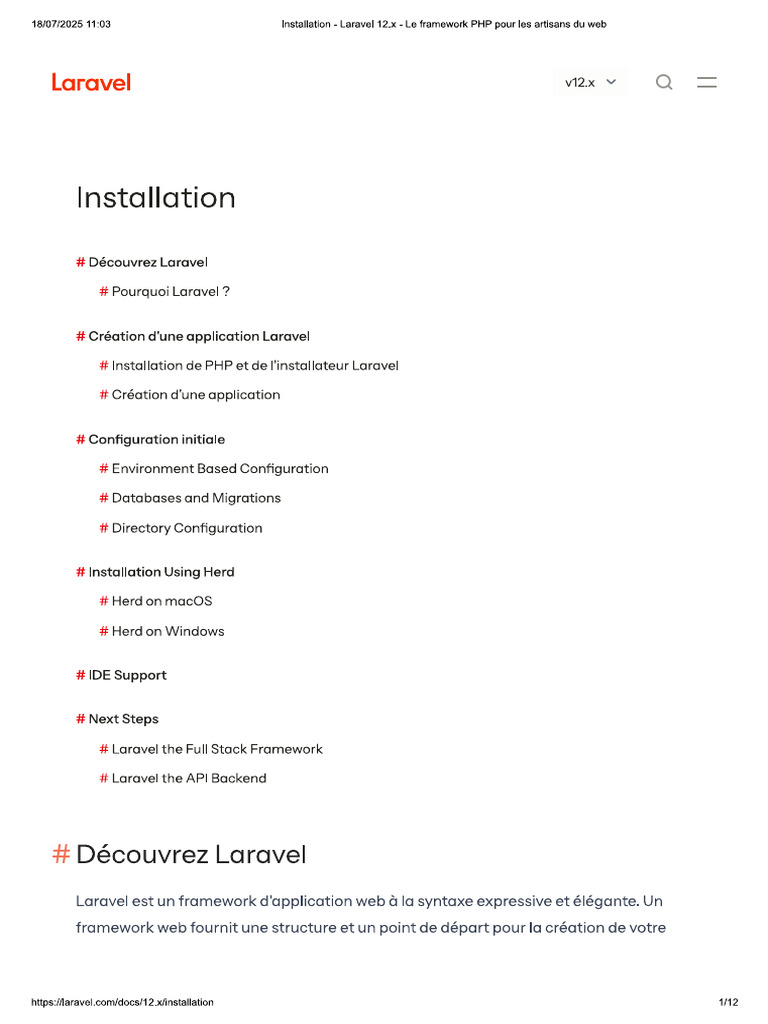 Installation Laravel | PDF