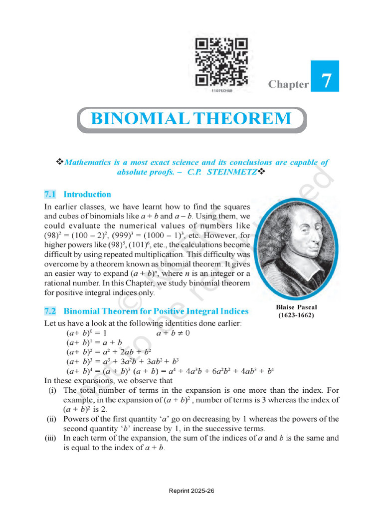 07.binomial Theorem | PDF