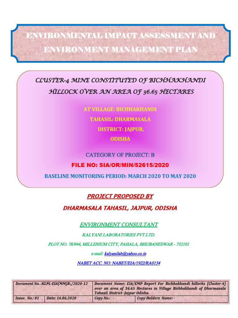 Sample EIA Assessment 2020 | PDF | Groundwater | Environmental Impact ...