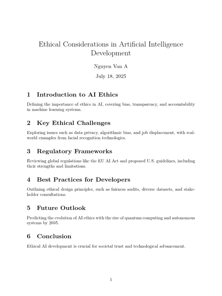 Ethical Considerations in Artificial Intelligence Development | PDF