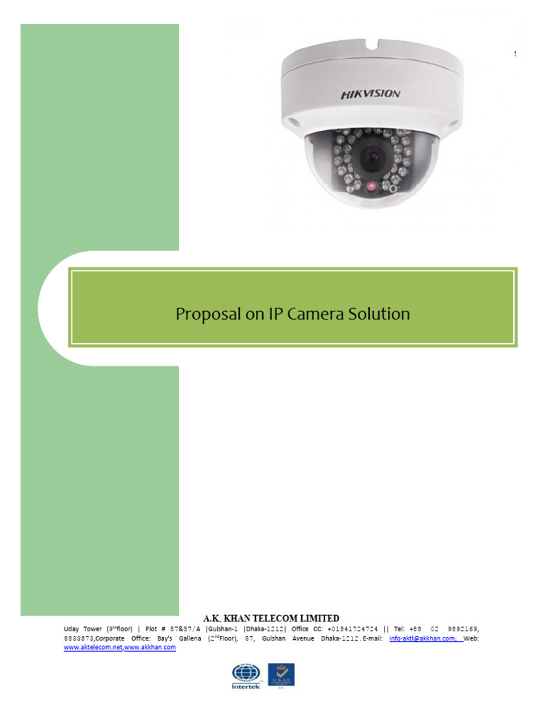 Propsoal of CCTV (IP Camera) Solution For AK Khan & Co. Ltd.-v.3.23012017 | PDF | Electronics