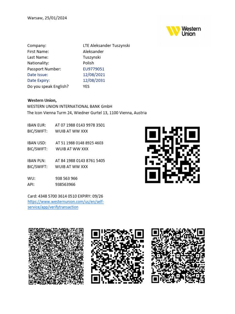 Western Union Transaction Details | PDF