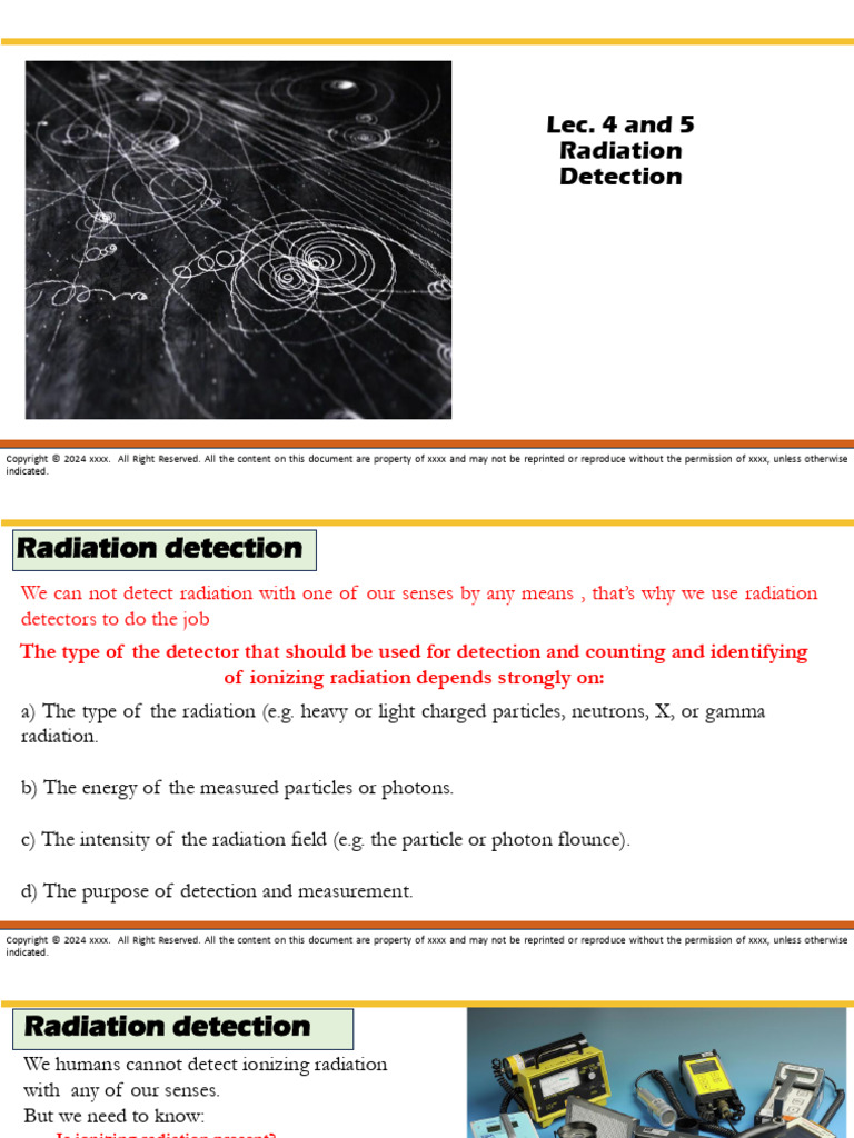 Lec - 4 and 5 Radiation Detection - 08.03.2025 | PDF | Radiation ...