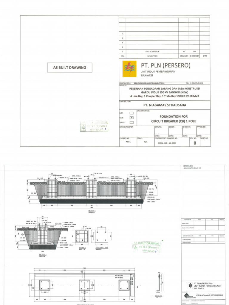 p0041-Bkr-ns-d004 - Pondasi CB 1 Pole | PDF