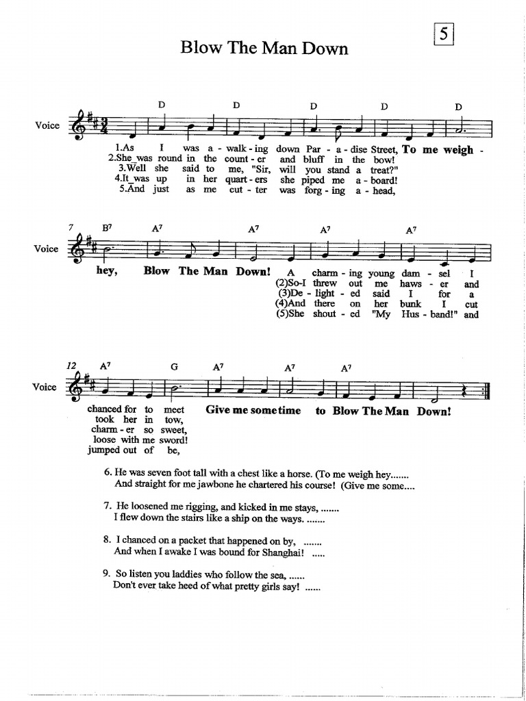 Sea Shantys Mit Noten | PDF