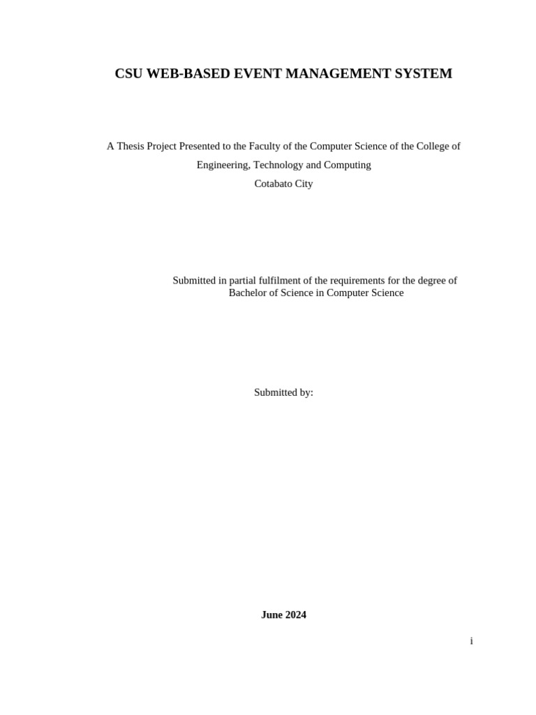 Template For Documentation (Thesis) | PDF | Thesis | Computing