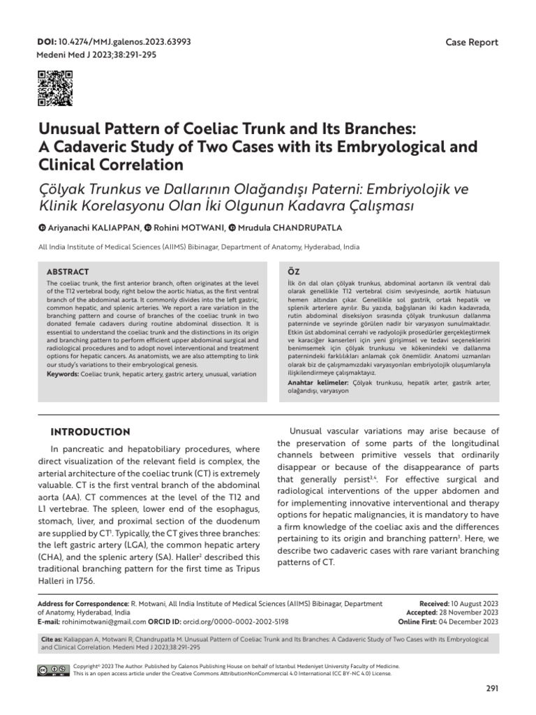 Case Report Coeliac Trunk DR Rohini | PDF | Liver | Stomach