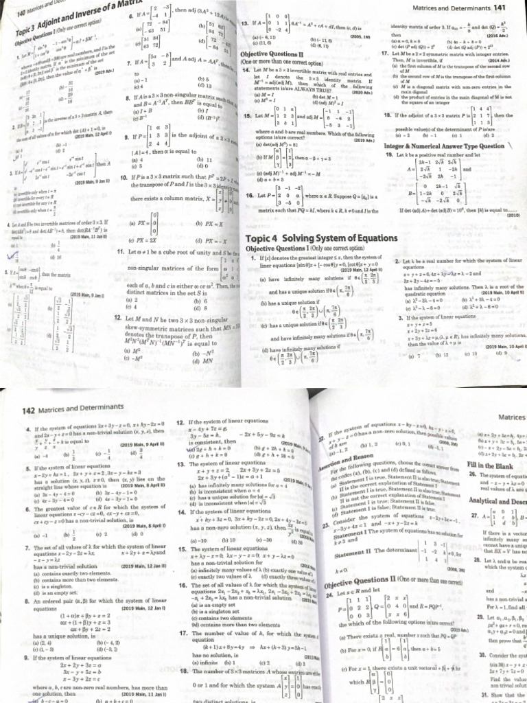 Determinant JEE PYQs | PDF